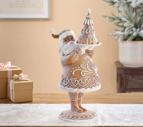 VALERIE PARR HILL 17' Baking Gingerbread Lace Santa Figure Valerie