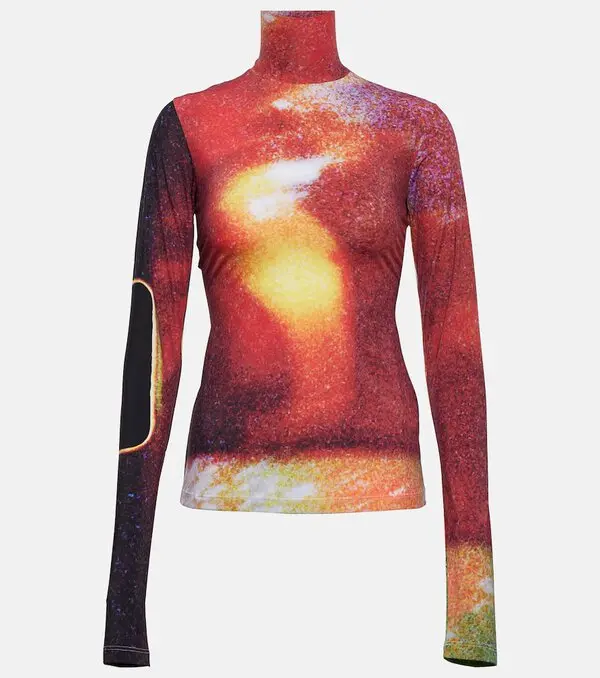 MAISON MARGIELA Printed Turtleneck Top - Multicoloured