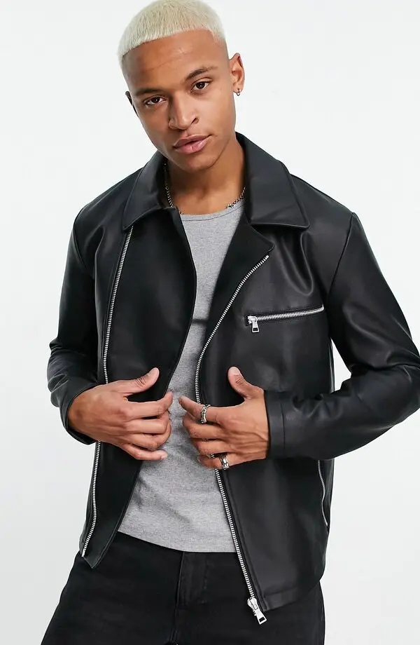 Asos Pleather Biker Jacket Asos Tall Asos Design Tall Ultimate