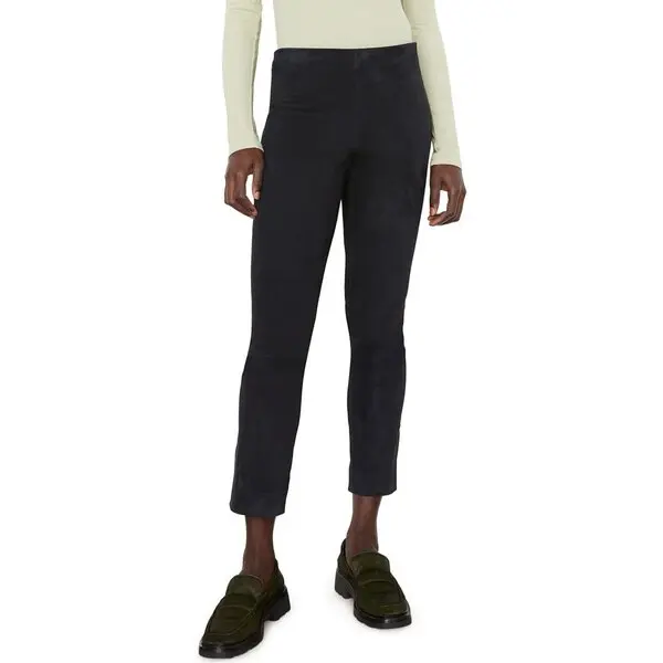 Vince Stretch Suede Crop Pants - Coastal Blue