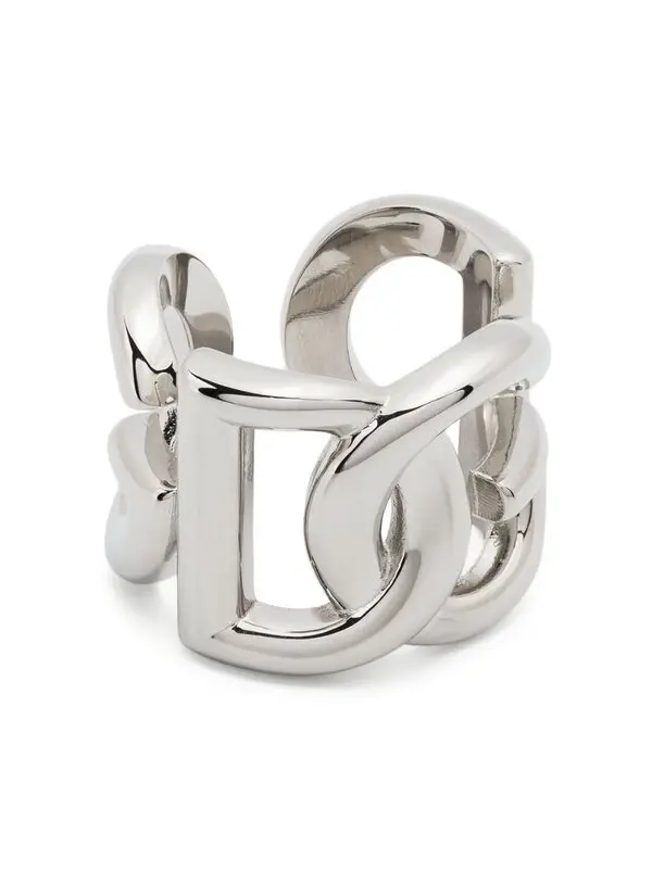 Dolce & Gabbana Logo Plaque Ring - Silver