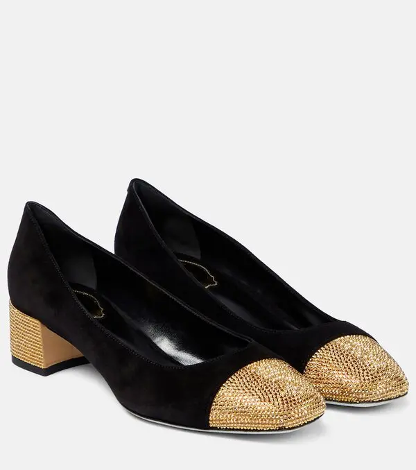 Rene Caovilla Bonnie Embellished Pumps - Black