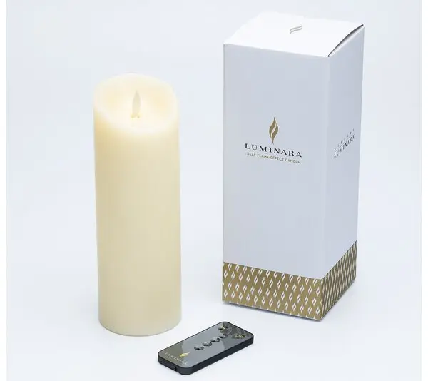 LUMINARA 8.5' Tall Unscented Flameless Candle W Th Remote