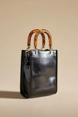 Anthropologie Black Patent Mini Belt Bag with Gold Ring Petit Moments Belt Bag | Anthropologie main image 4