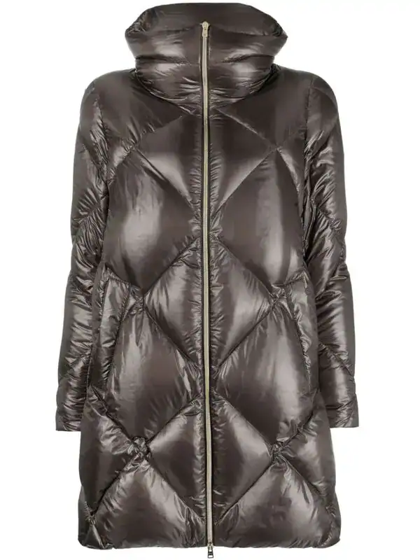 Herno Diamond-Quilted Padded Coat - Grey | Editorialist
