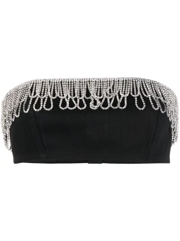 Remain Birger Christensen Crystal-embellished Bandeau Top - Black