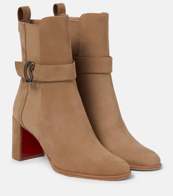 CHRISTIAN LOUBOUTIN Cl Chelsea Booty Ankle Boots - Beige