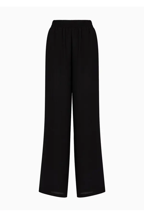 Buy Emporio Armani Crépon Stretch-waist Pants - Black At 40% Off ...