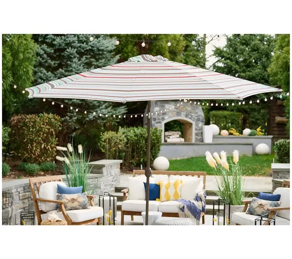 GARDEN REFLECTIONS As Is 11' Round Patio Umbrella W/tilt
