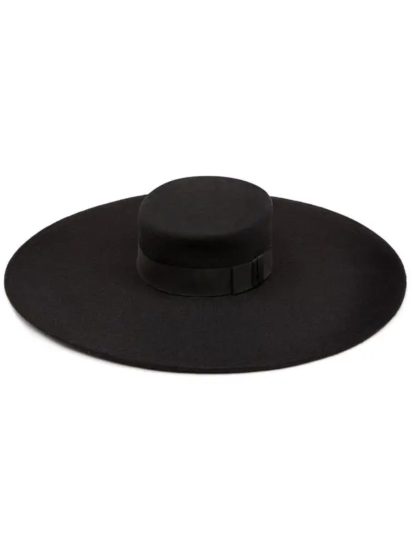 Nina Ricci Bow-embellished Capeline Hat - Black | Editorialist