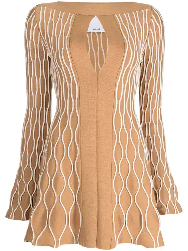 Acler Blondel Knitted Mini Dress In Brown - 30% Off | Editorialist
