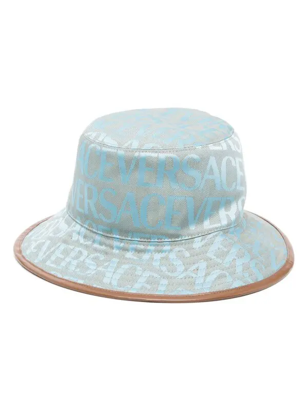 Buy Versace Allover Cotton Bucket Hat - Blue At 29% Off | Editorialist