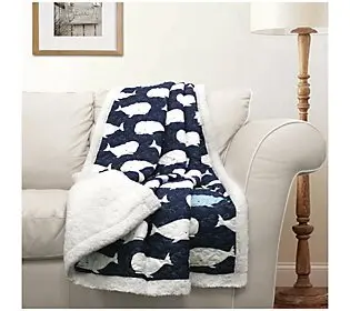 LUSH DECOR Whale Throw Sherpa
