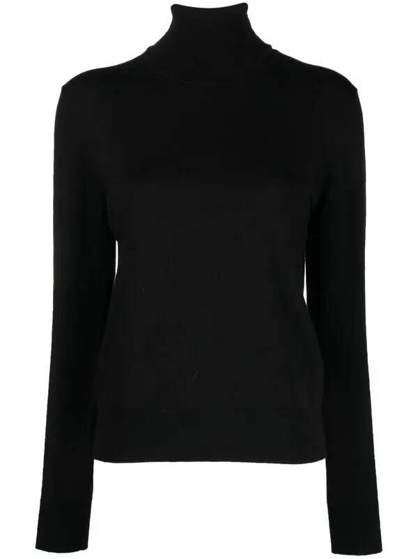 P.a.r.o.s.h Fine-knit Roll-neck Sweatshirt - Black