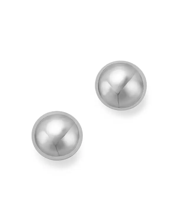 Bloomingdale'S 14k Gold Flat Ball Stud Earrings - White