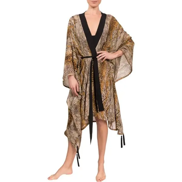 EVERYDAY RITUAL Tassel Tie Robe - Singita Animal Print