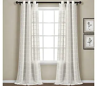LUSH DECOR Farmhouse Textured Sheer 38x120 By
