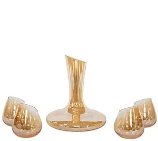 JEANNE FITZ 5-piece Slant Collection Wine Decan Ter Set