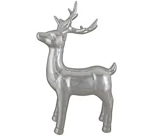 NORTHLIGHT 14' Metallic Silver Standing Reindee Decor