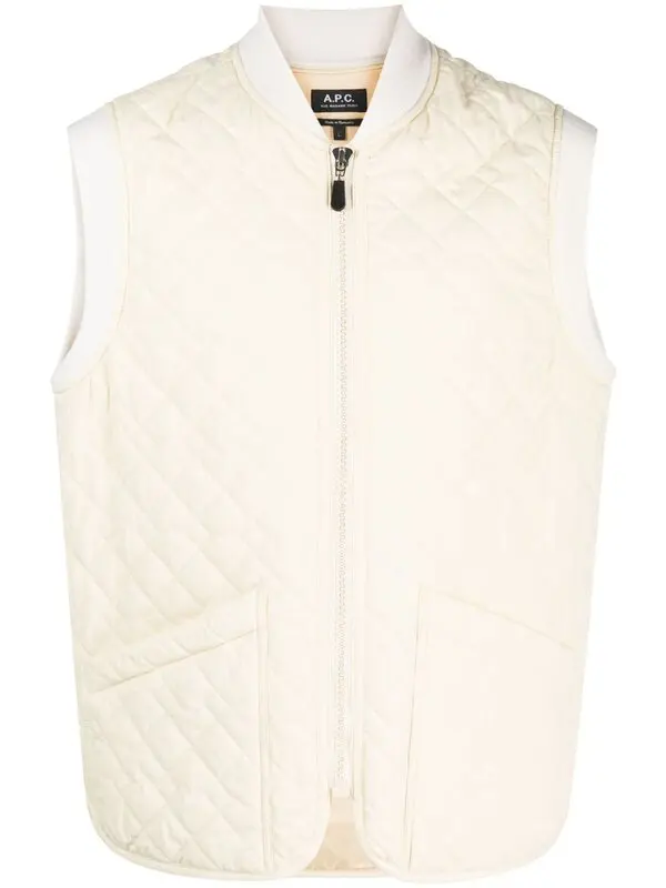 A.p.c. Diamond-quilted Zip-up Gilet