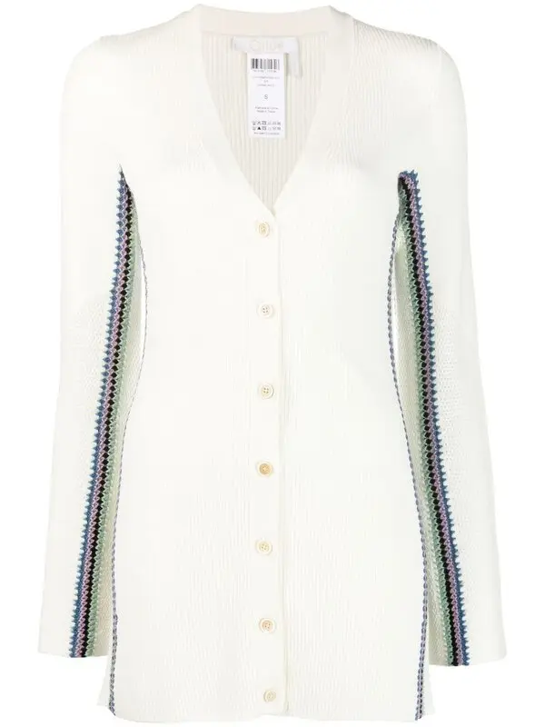 Chloé Stripe-detail Long Cardigan