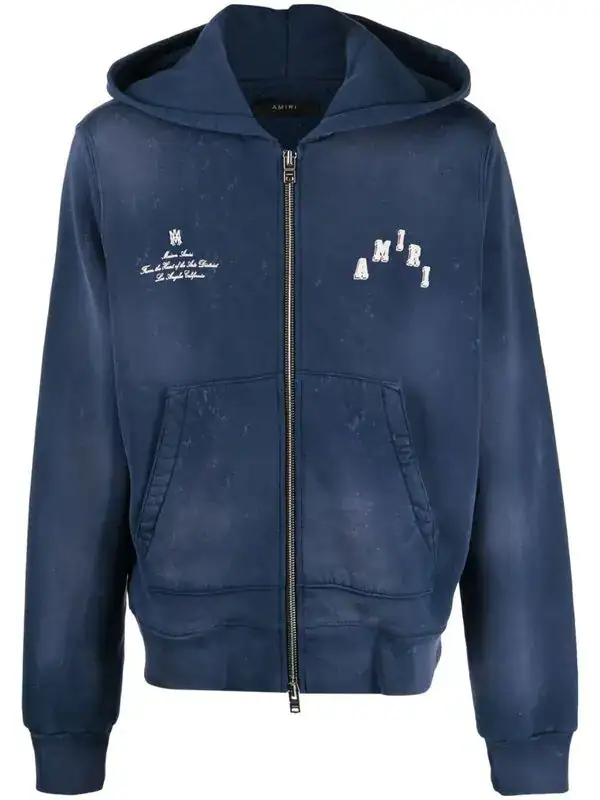 Amiri Vintage Collegiate Zip Hoodie In Blue - 30% Off | Editorialist