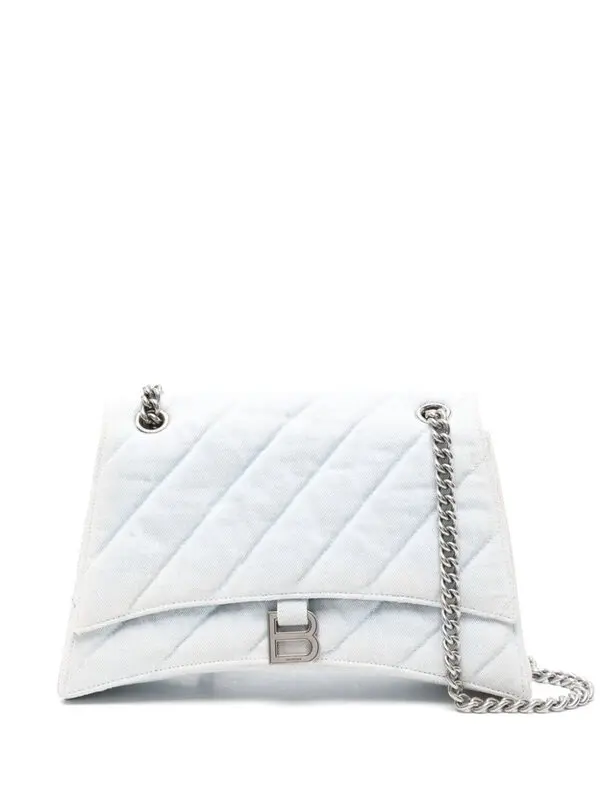 Balenciaga Medium Crush Shoulder Bag - Blue
