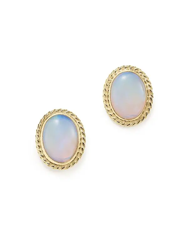 Bloomingdale'S 14k Yellow Gold Opal Stud Earrings