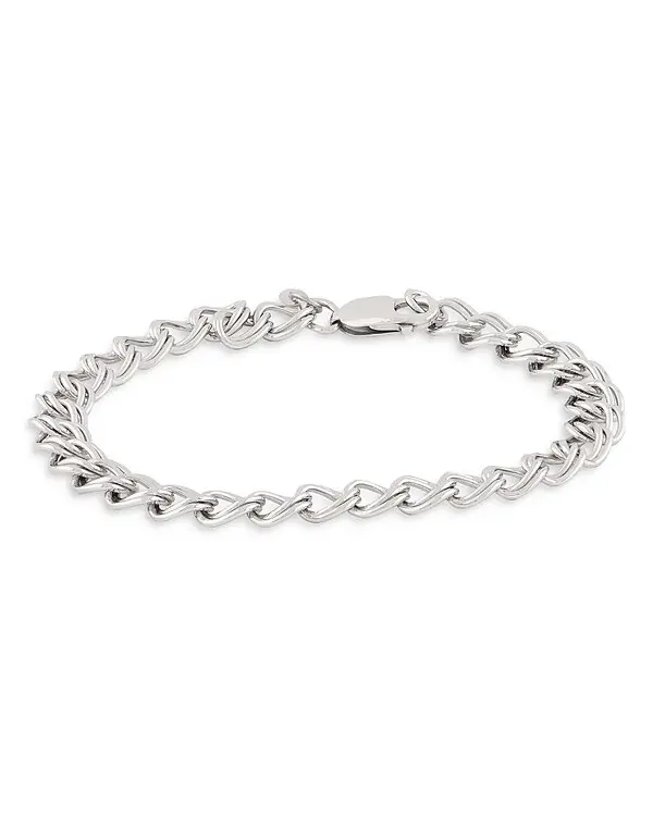 Aqua Sterling Medium Parallel Curb Chain Bracelet