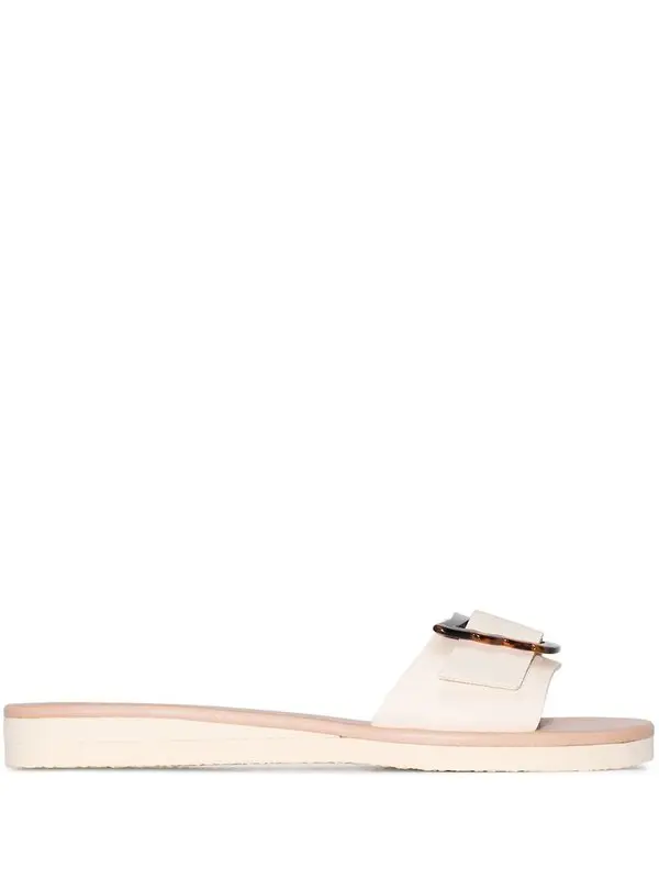 ANCIENT GREEK SANDALS Aglaia Leather Slides - Neutrals
