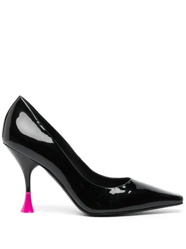 3JUIN Bahia 95mm Patent Leather Pumps - Black