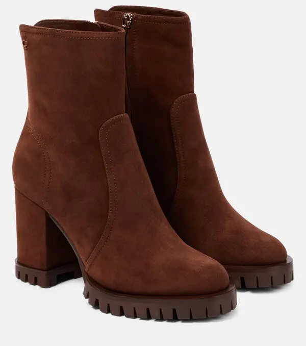 GIANVITO ROSSI Timber Suede Ankle Boots - Beige