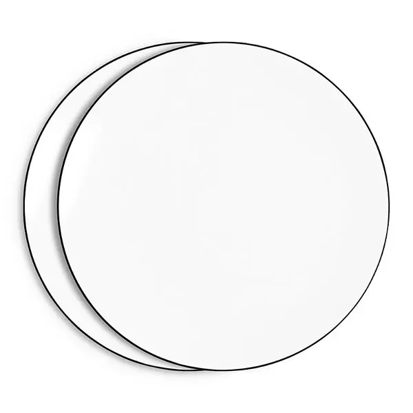 RICHARD BRENDON Coupe Charger Plate, Set Of 2 - Black/white