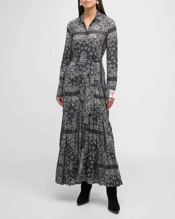 Golden Goose Bandana Print Maxi Shirtdress - Anthracite