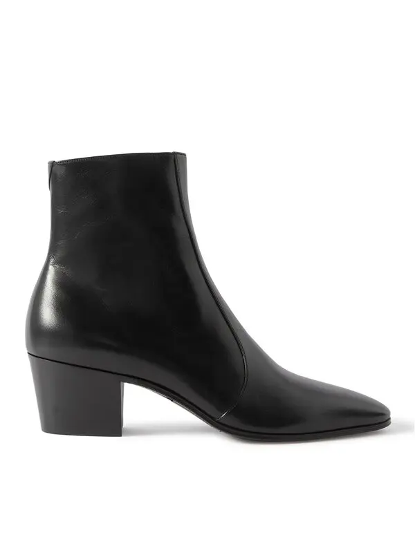 Saint Laurent Vassili Leather Ankle Boots