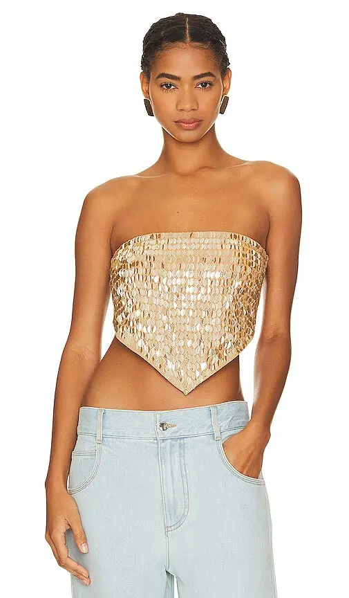 CAMILA COELHO Mirabel Metallic Top