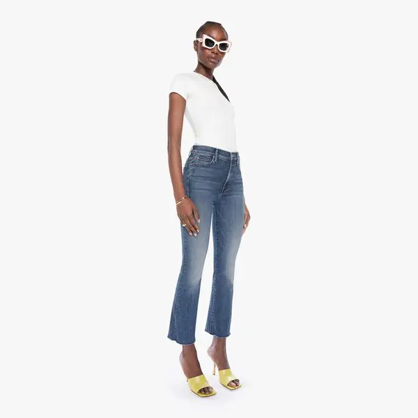 MOTHER The Hustler Ankle Fray Healing Jar Jeans