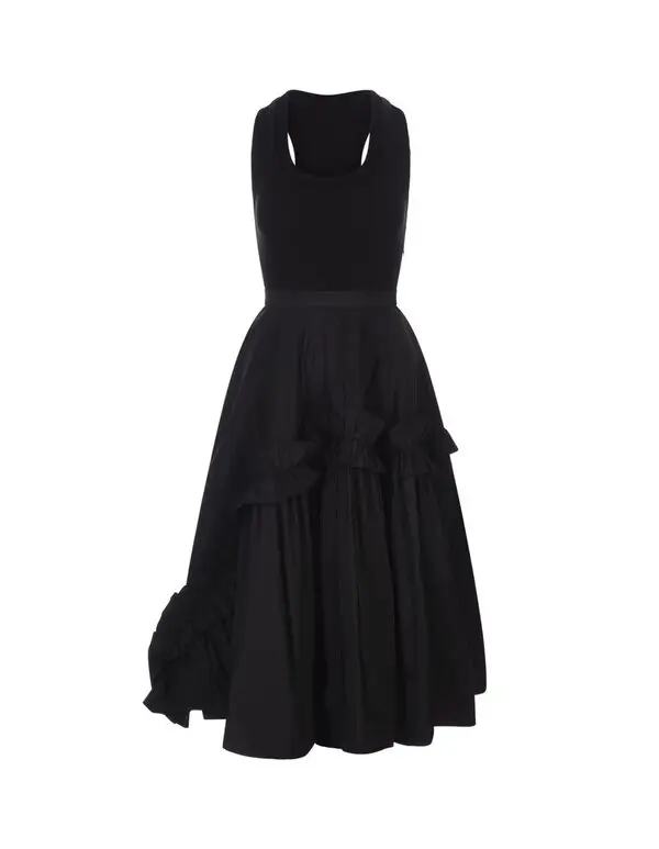 Buy Alexander McQueen Midi Dress With Ruffles - Black At 33% Off ...