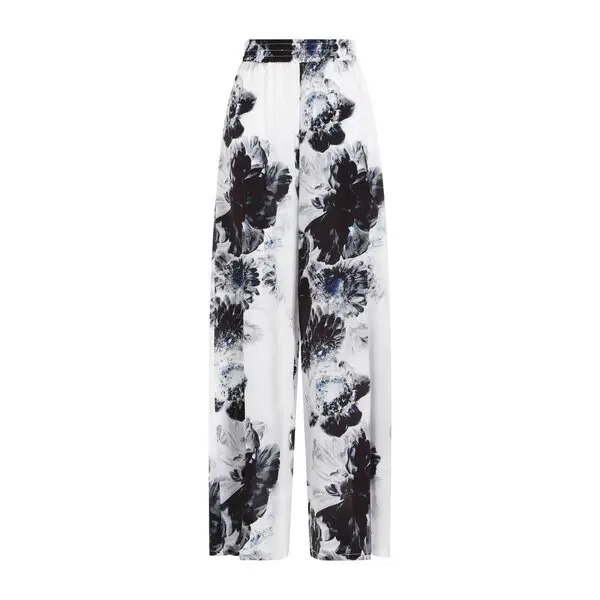 Alexander McQueen Ink Silk Pants - Blue