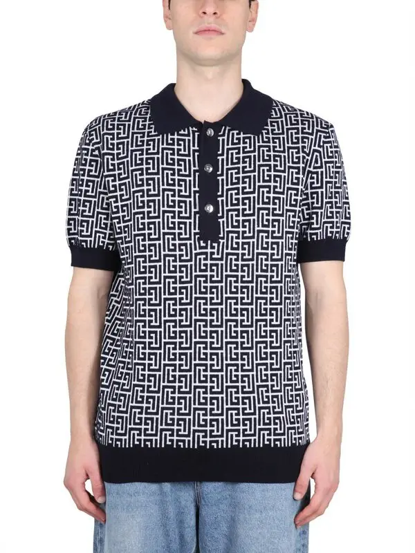 Buy Balmain Polo Shirt With Monogram Logo - Multicolor At 33% Off ...