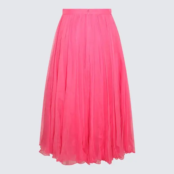 Buy Alexander McQueen Pink Silk Skirt - Psychedelic Pink At 33% Off ...
