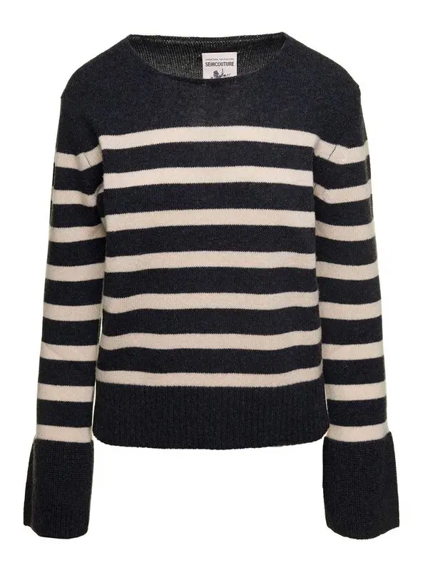SEMICOUTURE Striped Wool-cashmere Sweater