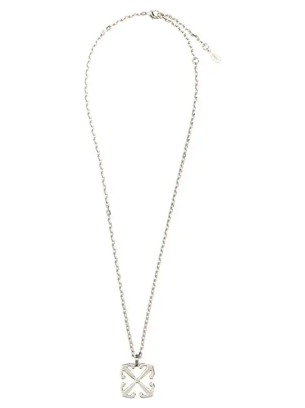 Off-White Arrow Pendant Necklace In Silver - 39% Off