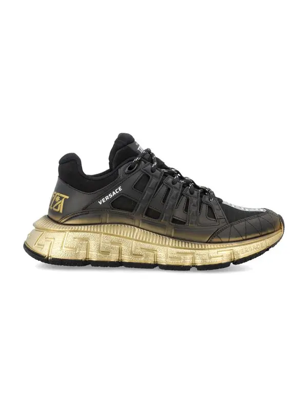 Buy Versace The Trigreca Trainers - Black/gold At 33% Off | Editorialist