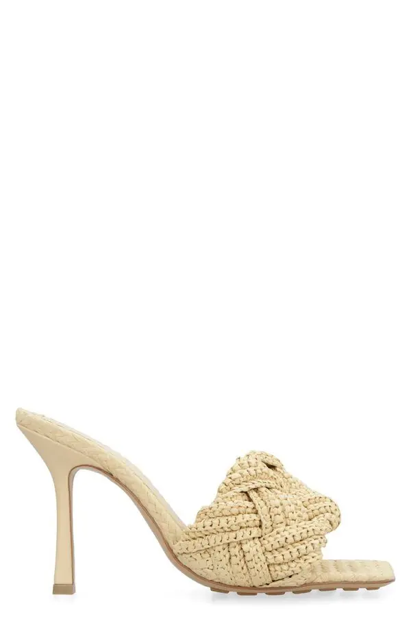 Bottega Veneta Lido Raffia Mules - Beige