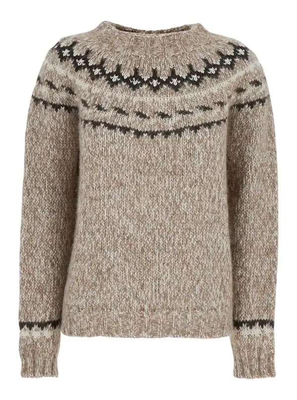 P.a.r.o.s.h Crewneck Wool-blend Sweater - Beige