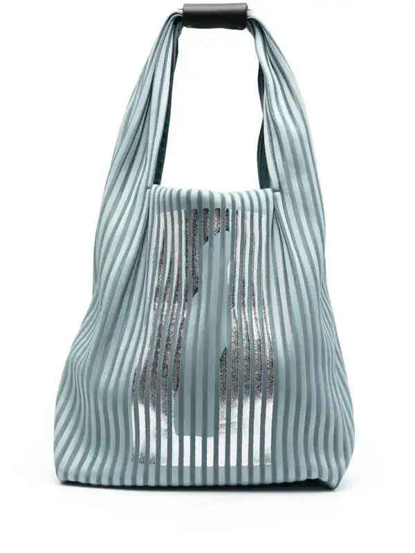 Issey Miyake Large Linear Knit Bag 36 Tote Bag - Blue | Editorialist 