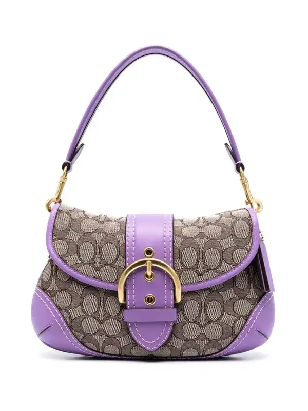 Coach Soho Monogram-Jacquard Shoulder Bag - Purple | Editorialist