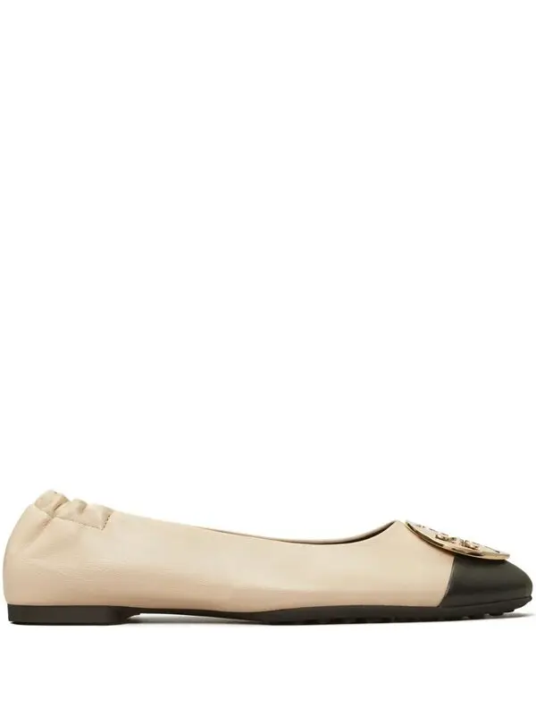 Tory Burch Claire Cap-toe Ballerina Shoes - Neutrals