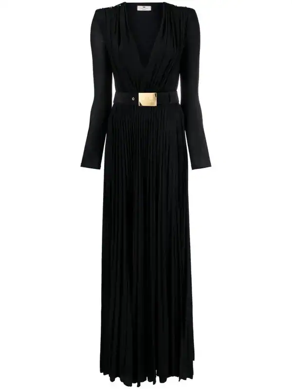 black silk mini dress long sleeve Hayden Long Sleeve Plunge Mini Dress / Black | MESHKI main image 1